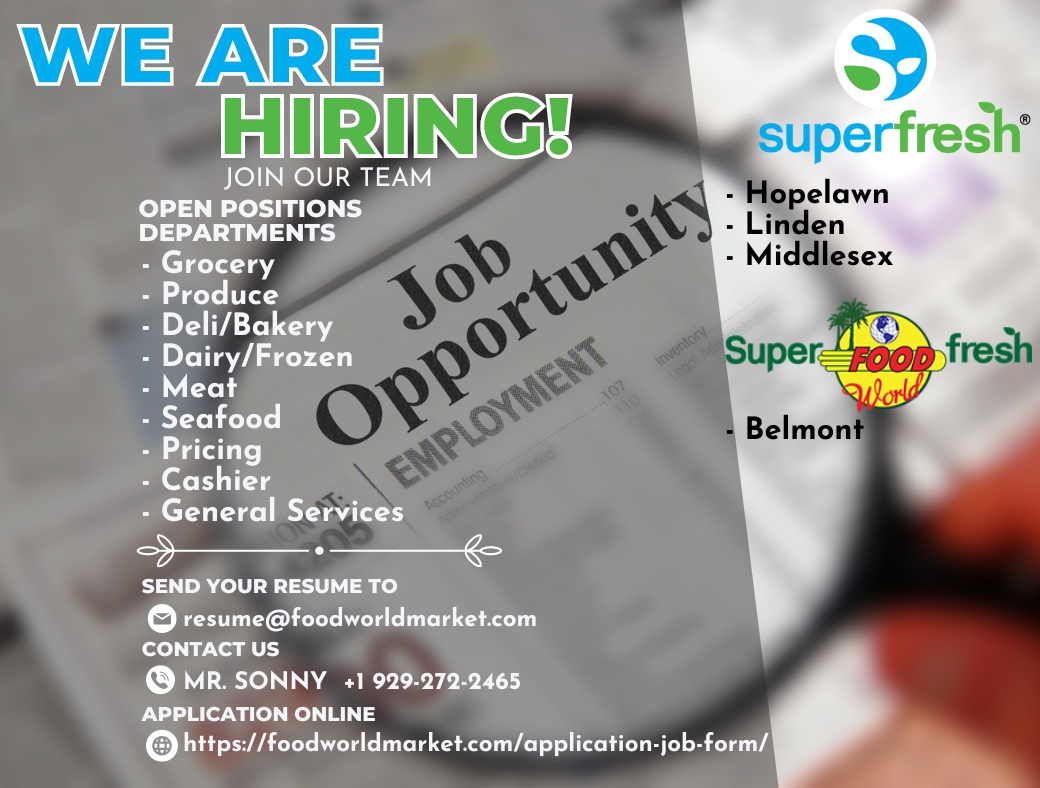 Application Job - Food World Supermarket | New York & New Jersey